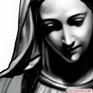 Virgin Mary with Rose Tattoo Design - 350 Professional Tattoo Designs ...