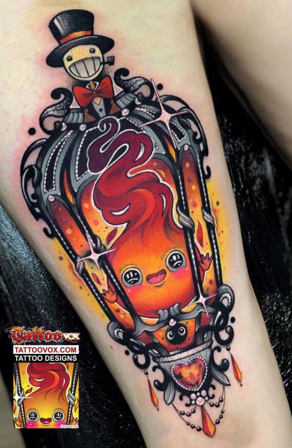 Calcifer Lamp Tattoo Design - 350 Professional Tattoo Designs Online