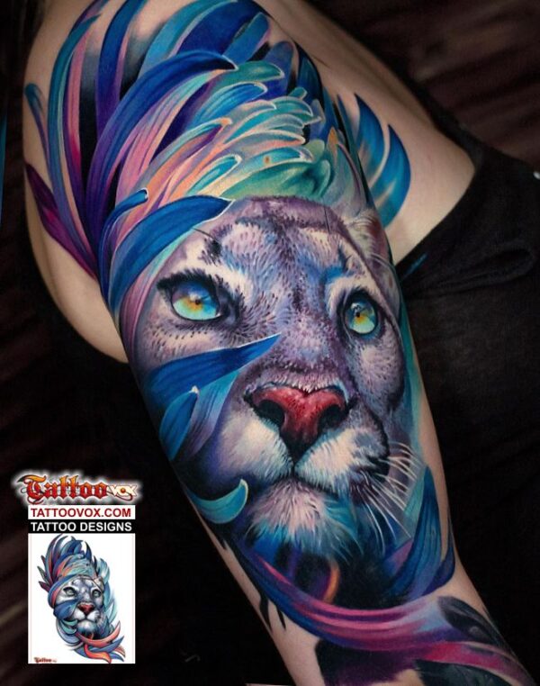 Cougar Realistic Watercolor Tattoo Design - 350 Professional Tattoo ...