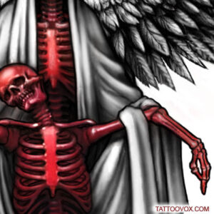 Red Skeleton Angel of Death Tattoo Design - 350 Professional Tattoo ...