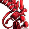 Red skeletons gun Tattoo Design - 350 Professional Tattoo Designs Online