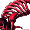 Red skeleton Gun Tattoo Design - 350 Professional Tattoo Designs Online